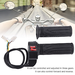 VGEBY 1Pair Electric Bike Throttle Grip, 3 Speed Control Throttle Hand Grips for Electric Bikes with Forward and Reverse Gear Electric Accessories