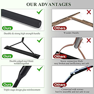 DACK 43" Weed Grass Cutter with Double-Edged Serrated Sharp Steel Blade, Manual Weed Whacker Grass Whip Cutting Hand Tool, Handheld Weed Wacker for Overgrown Weeds in Yard, Field and Ditches