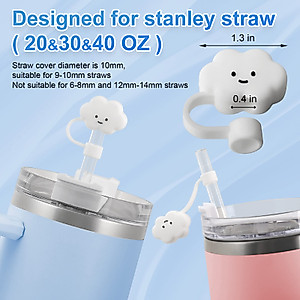 MLKSI 4 Pack Straws cover for Stanley 40 oz Adventure Tumbler, Straw Cover for Stanley Cup Accessories, 4 Pcs Straws Cap for Stanley 40 oz 30oz Tumbler with Handle