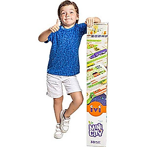 IVI 3D Play Carpets Mini City 59" L x 39" W Educational Toddler Car Mat Rug for Bedroom, Kids Den, or Playroom