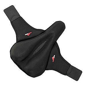 LuxoBike Gel Bike Seat Cover Padded Bicycle Seat Covers for Men – Comfort Soft Silicone Bicycle Seat Pad for Mountain Road Bike Outdoor Cycling – Stationary Cycle Spin Bike Seat Cushion Pads Spinning