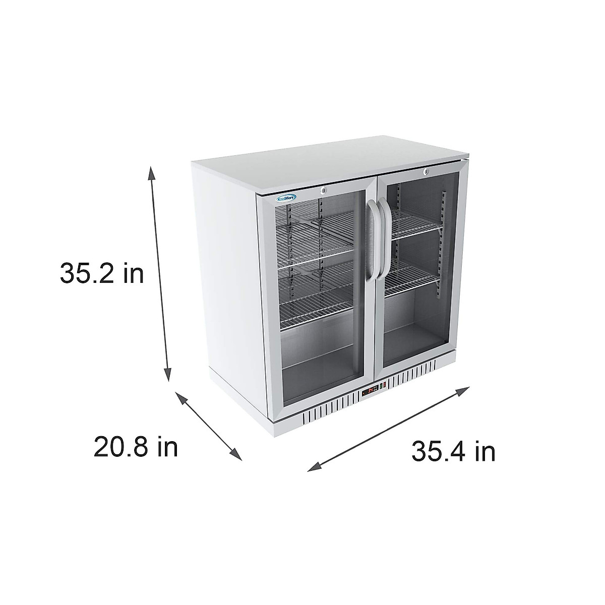 KoolMore BC-2DSW-SS Refrigerator, Double Door, Stainless Steel, 7.4cubic_feet