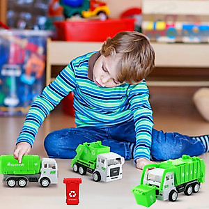 Libima 7 Pack Garbage Truck Toy Car Trash Cans Water Tanker Playset Toy Vehicles for Boys Christmas Holiday Birthday Gifts