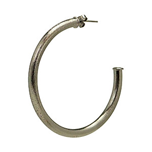 Sheila Fajl Small Everybody's Favorite 2 Inch Tubular Lightweight Womens Hoop Earrings in Brushed Gunmetal Silver Plated