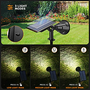 XTGTP Solar Spot Lights Outdoor, 21 LEDs Solar Outdoor Lights Auto On/Off with 3 Modes, IP67 Waterproof Solar Yard Spotlight Landscape Lighting Garden Wall Lights, 2-in-1 Solar Powered Lights, 2Pack