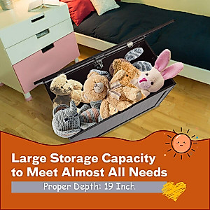 DORTALA Toy Chest Box, Large Storage Wooden Toy Organizer with Flip-Top Lid, Finger-Pinch Prevention Toy Storage Case for Bedroom/Living Room/Kindergarten,White