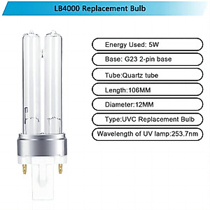 CMYBEN 2 Pack 5W Replacement Bulb for Germ Guardian Air Purifiers LB4000, AC4300BPTCA, AC4825, AC4850PT & AC4900CA