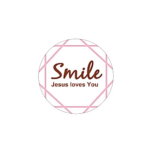 YOUOK Smile Jesus Love You Stickers Labels,1.5 INCH Mail Envelope Seals Stickers for Items Gift,Greeting Cards,Small Business,Handmade Craft Packaging.(500PCSROLL) (YOUOK0225988202147)