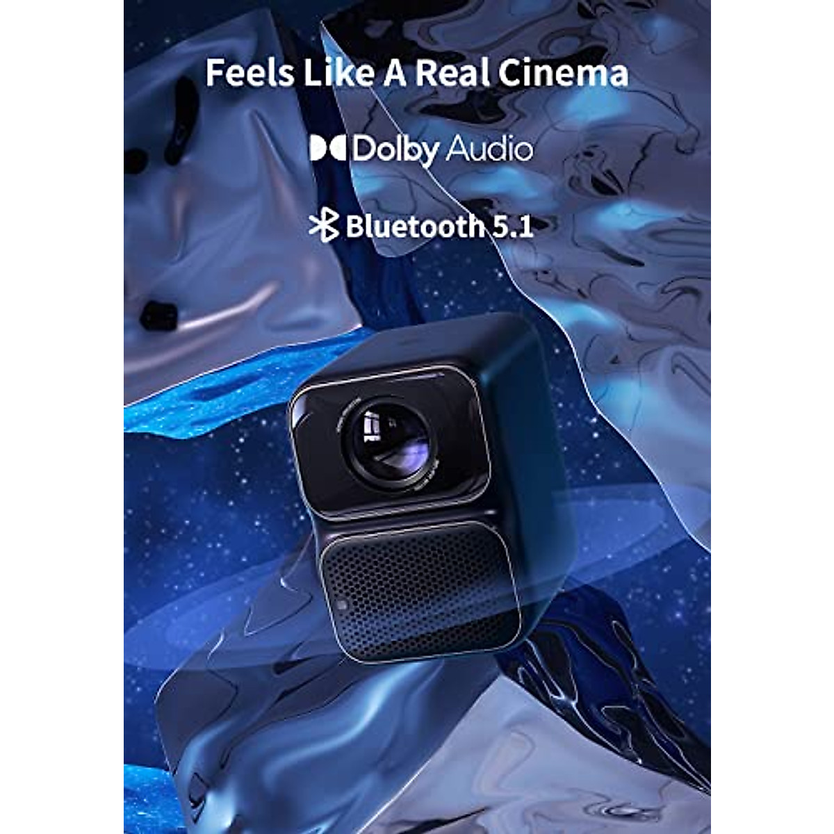 WANBO TT Portable Projector Netflix-Certified, Auto Focus Native 1080P 650 ANSI Home Video Projector with 5G WiFi and Bluetooth, 4K Dolby Audio Supported Smart Mini Projector,HDR10, Digital Zoom