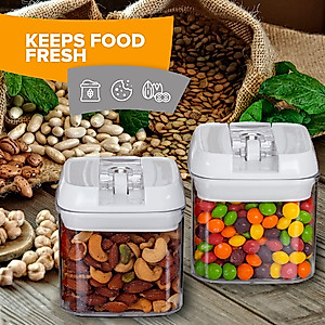 Cheer Collection Airtight Food Storage Containers, Kitchen Storage Containers for Pantry, Set of 12 Food Containers with Lids Airtight, Pantry Storage Containers & Organizers with Lids, 5L, White