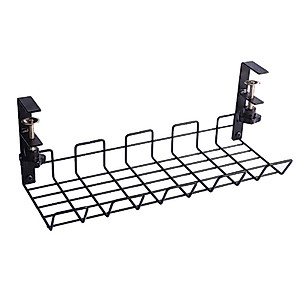 MSUIINT Under Desk Storage Shelf, Under Table Baskets Under Cabinet Organizer Holders, Under Desk Drawer Space Saving, Wire Rack For Hanging Storage Trays With Liner For Kitchen Desk Pantry Cabinet