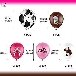 KARAQY Cowgirl Balloons Garland Kit, Hot Pink Boots Disco Ball Horse Foil Balloons for Bachelorette Party, Disco Party Birthday Baby Shower Bridal Shower Wedding Supplies