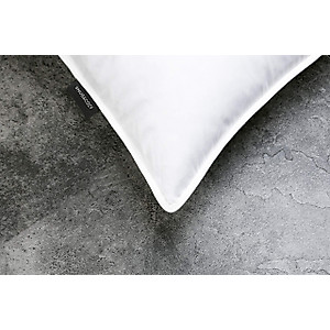 SNUG&COZY Grey Goose Feather Down Pillows for Sleeping(2 Pack)- Standard Size(20IN×26IN), Goose Feather&Down Filling, 100% Cotton Cover, 100% Down Proof, Machine Wash, White