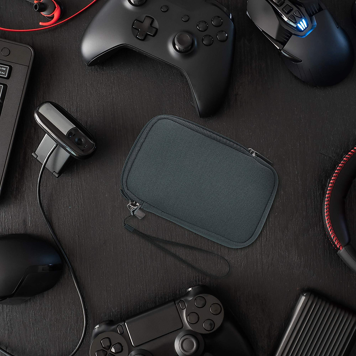 kwmobile Carrying Case Compatible with Nintendo 3DS XL - Neoprene Console Pouch with Zipper - Grey