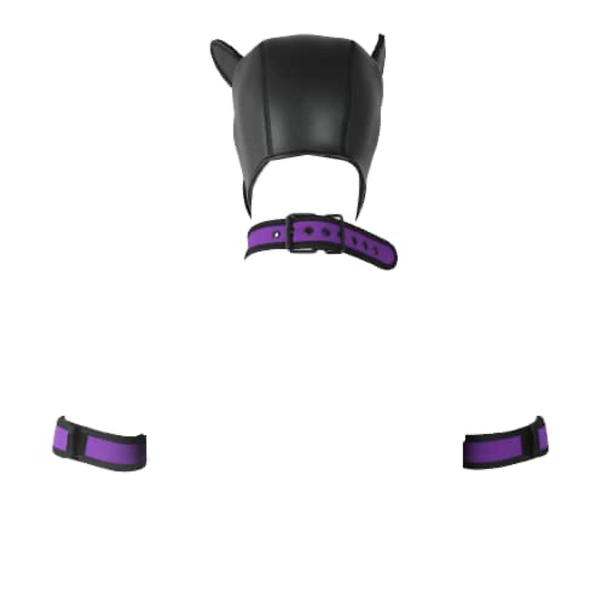 XL Neoprene Pup Hood,Pup Hood,Puppy Mask Adult,Pup Play Mask for Men Women,Neoprene Dog Mask with Collar&Armband (Purple, XL)