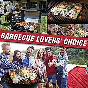 Rolling Grilling Baskets for Outdoor Grill Bbq Net Tube Stainless Steel Large Round Mesh Barbecue Cylinder Cage Cooking Accessories for Veggies Vegetable Fish Camping, Gift for Men Dad Husband Him Father Papa Best Friend New Home Hoursewarming House