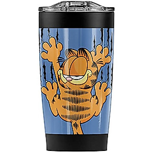 Logovision Garfield Hang In There Stainless Steel 20 oz Travel Tumbler, Vacuum Insulated & Double Wall with Leakproof Sliding Lid
