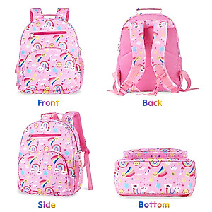 JoyLEME Backpack for Girls Kids, Ideal Kids Rainbow Clouds School Backpack Casual Daypack, Waterproof Preschool Kindergarten Elementary Large Capacity Schoolbag Teen Girls Valentine's Day Gifts（12L）