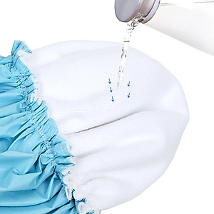 Shower Caps for Women, Terry Cloth Lined EVA Exterior Elastic and Reusable Bath Caps, Double Waterproof Layers Shower Cap, Bathing Shower Caps, Environmental Protection Bath Hair Cap - Blue