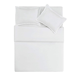 VEEYOO Twin Duvet Cover - Washed Microfiber Comforter Cover with Zipper Closure, Ultra Soft Hypoallergenic 3 Piece White Duvet Cover Sets (1 Duvet Cover, 1 Pillow Sham)