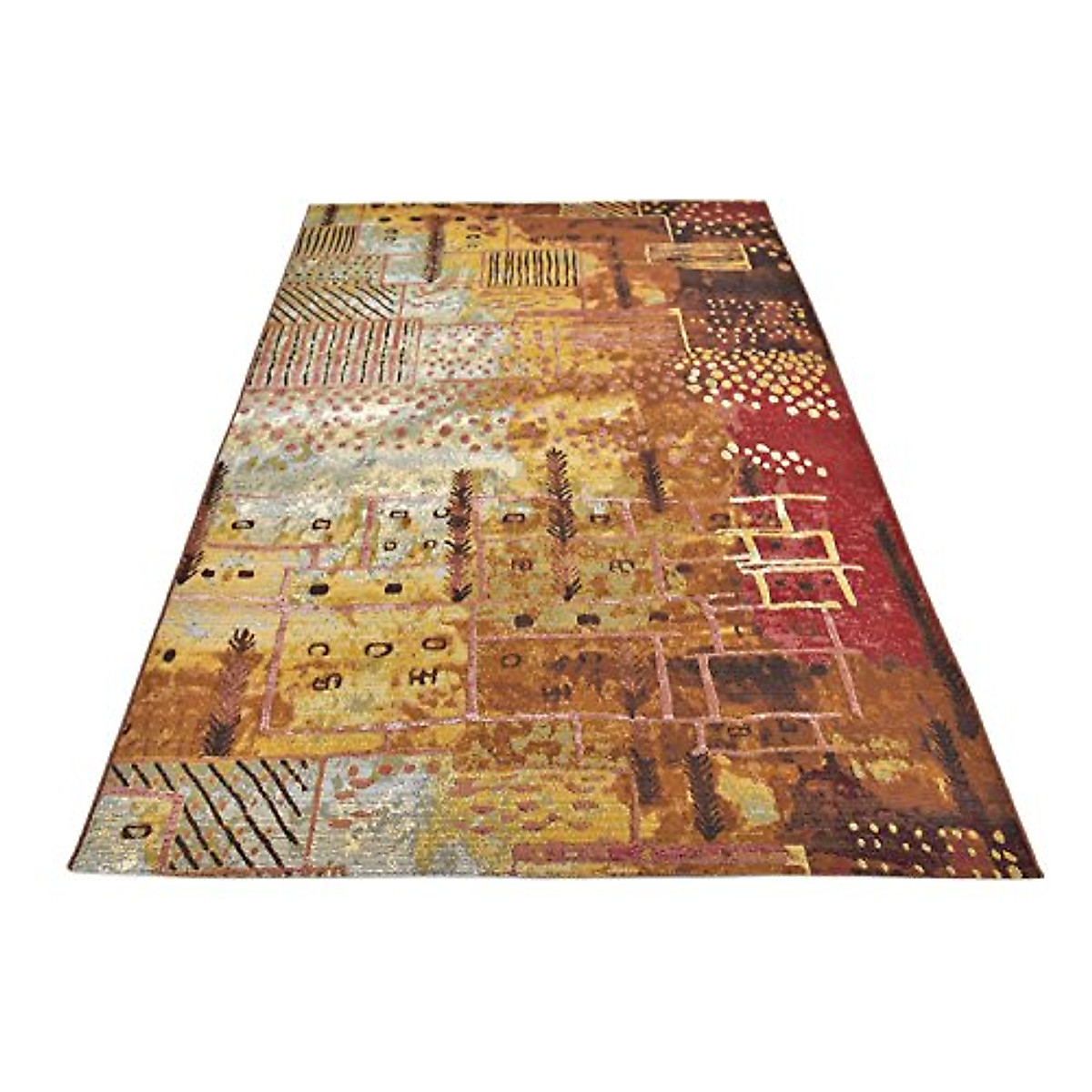 Unique Loom Outdoor Modern Collection Area Rug - Pine (5' 3" x 8' Rectangle, Multi/ Brown)