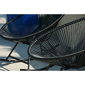 XBrand Hammock Weave Rocking Patio Chair, Black