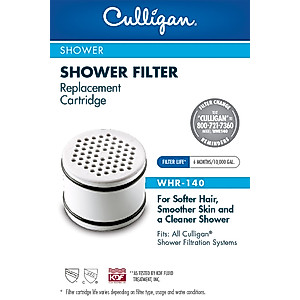 Culligan WHR-140 WTR FiltrationCartridge Shower Filter Replacement Cartridge, 1 Count (Pack of 1), White