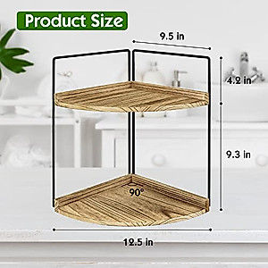 2-Tier Bathroom Counter Organizer, Bathroom Corner Storage Shelf, Bathroom Trays for Counter Vanity Organizer, Cosmetic Holder Perfume Makeup Standing Rack, Bathroom Sink Organizer Kitchen Spice Rack