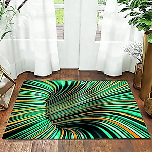 Osimiccp Optical Illusion Rug for Bedroom,2'x3' Non-Slip Cool 3D Rug with Colorful Vortex Door Floor Mat for Living Room Game Room Home Decor
