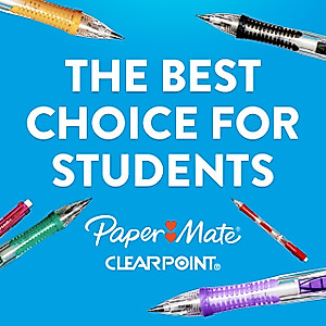 Paper Mate Clearpoint Mechanical Pencils, 0.7 mm Lead Pencil, Black Barrel, Refillable, 6 Pack