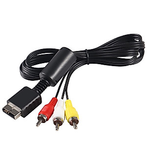 Aokin PS2 PS3 AV Cable, Audio Video AV RCA Cable Cord for PlayStation 1, PlayStation 2, PlayStation 3, PlayStation 3 Slim, 1.8M/6FT