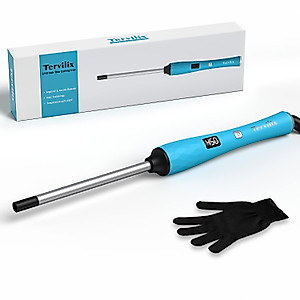 Terviiix Small Barrel Curling Iron Wand, 3/8 Inch Thin Curling Wand Iron for Short & Long Hair, Argan Oil and Keratin Infused Ceramic Tiny Curler with Digital Adjustable Temperature & Auto-Off, 9mm