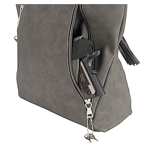 Browning Concealed Carry Purse, Premium Holstered Handbag with Safety Locking Option, Alexandria (Charcoal)