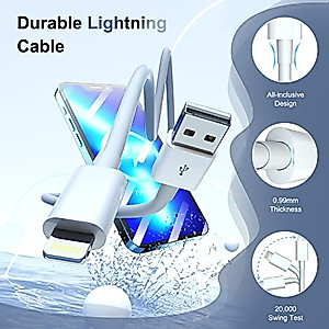 iPhone Charger 6 Feet Apple MFi Certified, Lightning Cable 6FT Fast Charging Cord Compatible with iPhone 14 13 12 11 Pro Max XR XS X 8 7 Plus 6S / iPad/Airpods (3 Pack)