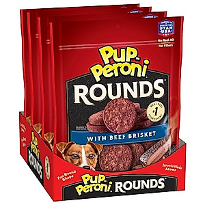 Pup-Peroni Rounds Dog Treats With Beef Brisket, 5 oz. Bag (Pack of 8)