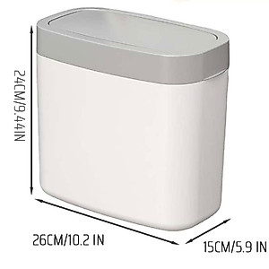 GENIGW Trash Can Bathroom Press Automatic Waste Bin with Lid Recycling Garbage Basket Trash Kitchen Rubbish Can Toilet Bin Narrow