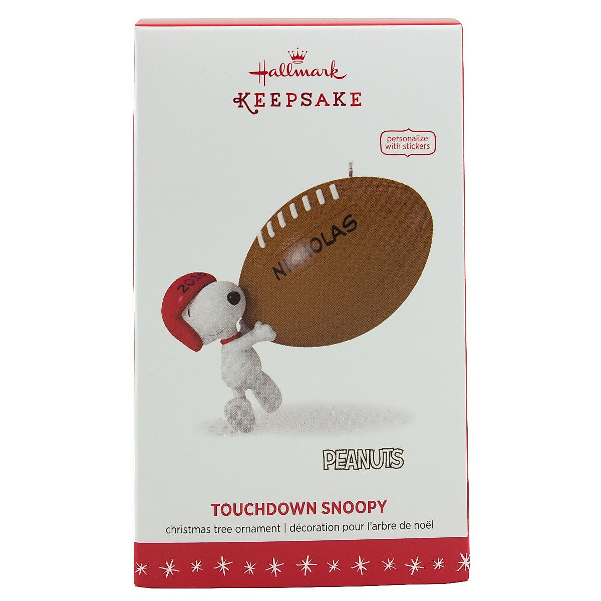 Hallmark 2016 Christmas Ornament Touchdown Snoopy Football Ornament