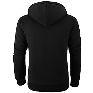 JACKETOWN Athletic Hoodies for Men Heavy Zip Up Sweatshirt Sherpa Fleece Jacket Winter Warmth Coat, 004Black, XL