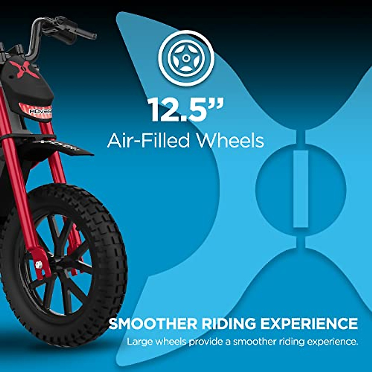 Hover-1 E-Track Electric Dirt Bike | 9MPH Top Speed, 9 Mile Range, 4HR Quick Charge,12.5" Air-Filled Tires, 120LB Max Weight, 2.25ft Tall, UL Certified & Tested - Safe for Kids & Teens, Red