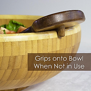 TB Home Acacia Wood Salad Hands, Set of 2 Wooden Salad Servers, Serving Set Great for Tossing and Serving Salad, Pasta and More