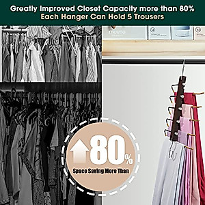Ulimart Multi Functional Pants Rack -2 Pack- Pants Hanger 5-Layers Pants Hangers Space Saving,Pants Hangers for Men for Scarves Trousers Slack,Pants Organizer for Closet