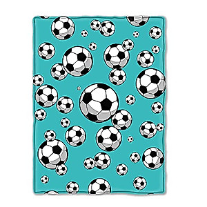 Soccer Soft Luxury Blanket Throw Lightweight Flannel Blankets for Adults Boys Girls Gift 50"X40"