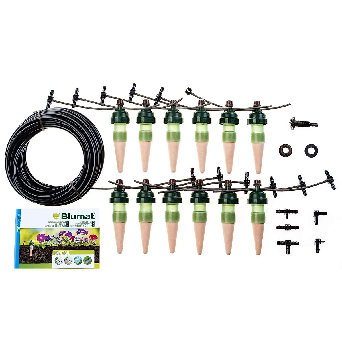 Blumat Medium Box Drip Irrigation System - Automatic Drip Irrigation Kits for Up to 12 Plants (12 Pack), Garden Watering System Up to 12 Plants - Irrigation System for Garden, Patio & Hanging Baskets