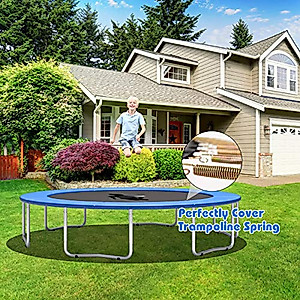 Giantex Trampoline Pad, 8ft 10ft 12ft 14ft 15ft 16ft Trampoline Replacement Safety Pad, No Holes for Pole, Waterproof Trampoline Accessories Spring Cover (8 Ft, Blue)