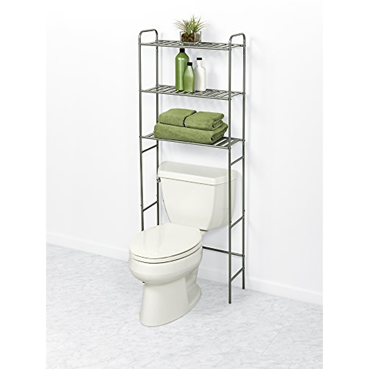 Zenna Home 2265NN Slat Style Bathroom Space Saver, Satin Nickel