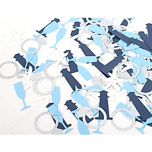 Coastal Grandma Bachelorette Party Confetti - Last Toast on the Coast Bachelorette Party surprise,Bachelorette Party Decor,Wine Cup Diamond Ring Shells Starfish Paper Scatter for Bridal Shower