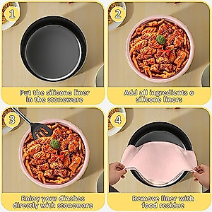 Silicone Slow Cooker Liners Fits for 6-8 Quarts Crockpot,Reusable Silicone Cooking Bags Liners,Dishwasher Safe/Easy Clean/Leakproof/Slow Cooker Accessories for Oval Or Round Cooker (pink+yellow,6-7QT)