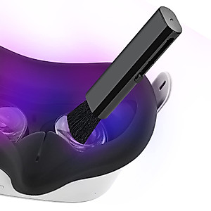 Silicone Controller Grip for Quest 2 Accessories, with VR Headset Lens Cleaning Pen, Thumb Button Cap，Protective Lens Cover, Silicone Face Cover Sweat Guard Anti-Leakage Pad (Black)