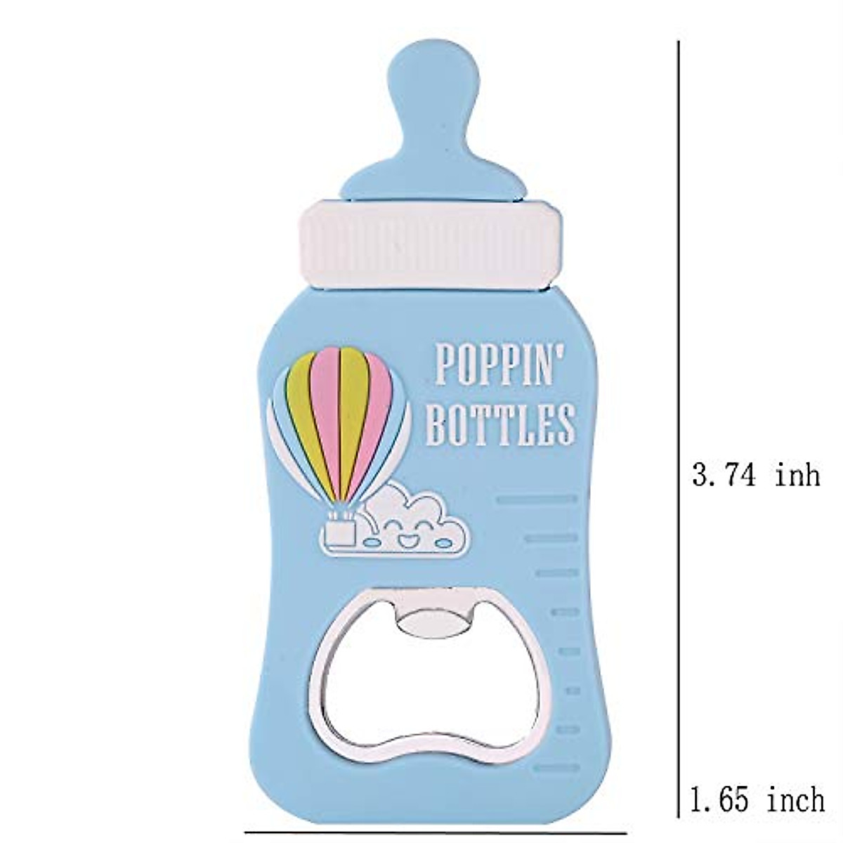 24Pack Poppin Bottle Shaped Bottle Opener Boy Baby Shower Favor 1st Birthday Gifts for Guest Kids Birthday Party Favor Mom-To-Be Party Souvenir/Keepsake,Baby Shower Decoration (Blue, 24)