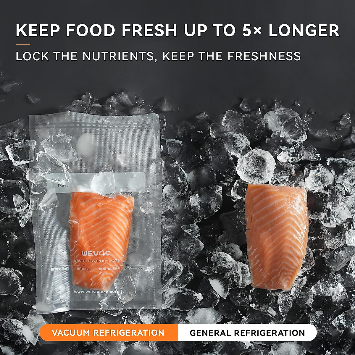 8" x 12" Precut Vacuum Sealer Bags, 200 Count, Includes 5 Liquid Block Bags & 5 Bone Guard Pieces, Heavy Duty for Food Storage, Sous Vide & Meal Prep, Wevac